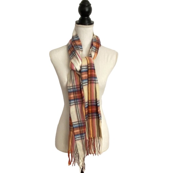 Cejon | Accessories | Cejon Womans Os Plaid Burnt Orange Tone And Cream ...